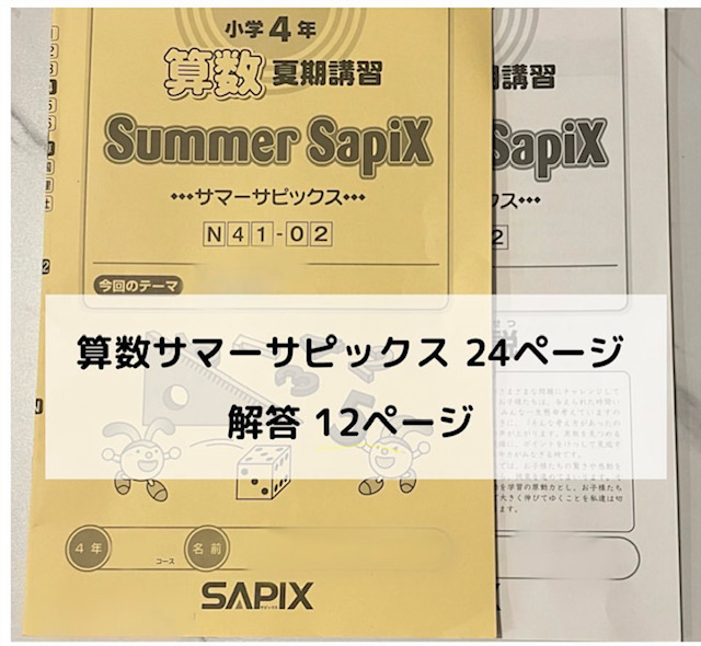 サピックス(SAPIX)夏期講習プリント量・内容 4年｜中学受験 - kirin のブログ